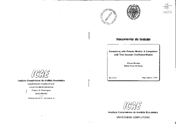 Pdf Forecasting With Periodic Models A Comparison With Time Invariant