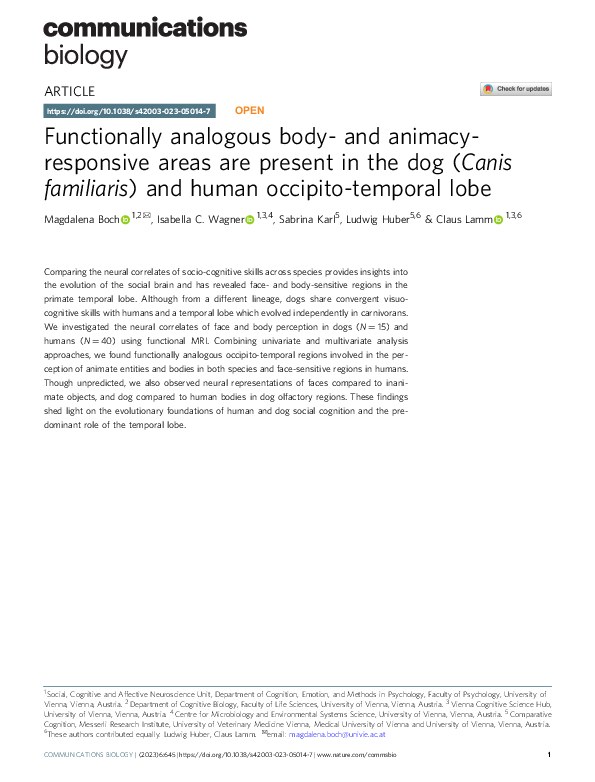 (PDF) Functionally analogous body- and animacy-responsive areas are ...