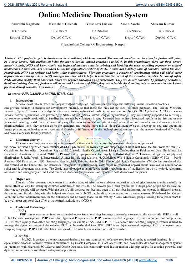 (PDF) Online Medicine Donation System