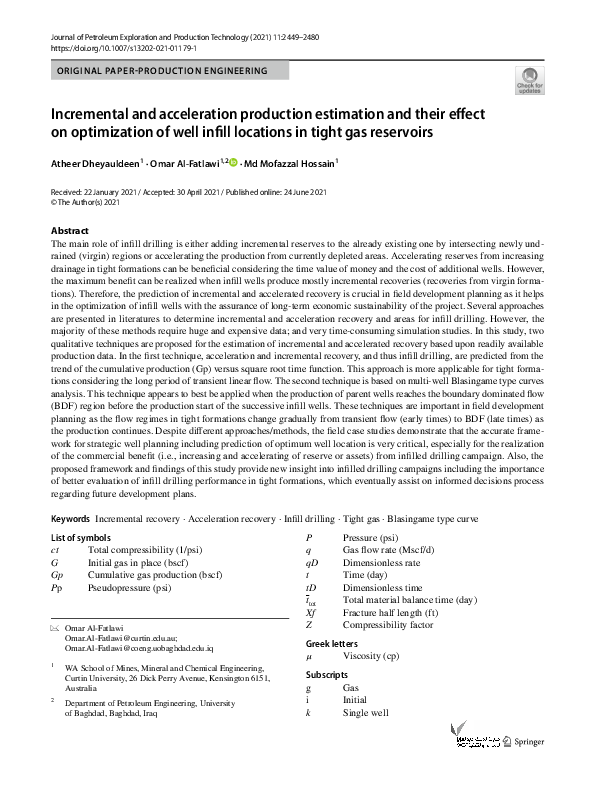 (PDF) Incremental and acceleration production estimation and their ...