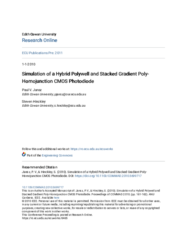 (PDF) Simulation of a hybrid polywell and stacked gradient poly-homojunction CMOS photodiode