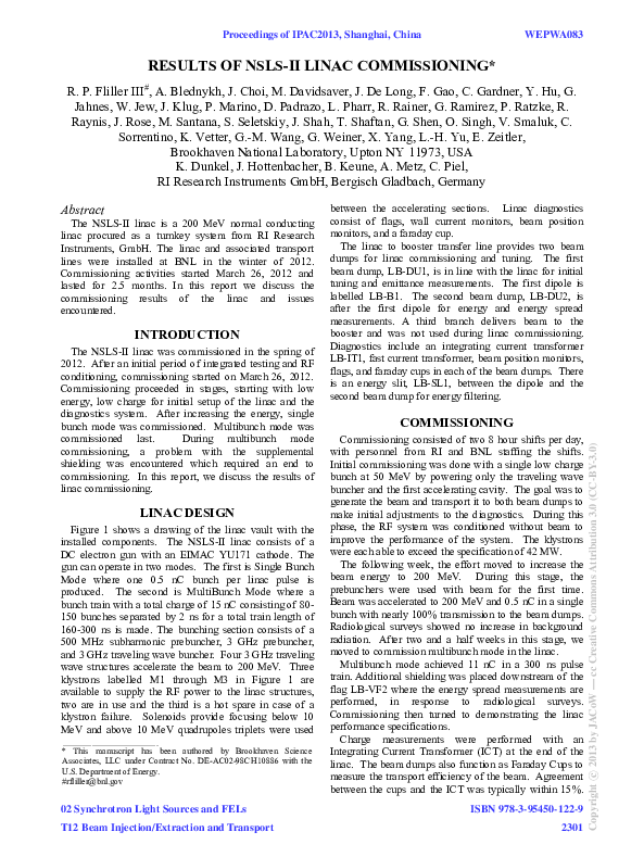 (PDF) NSLS-II Linac Commissioning Outcomes