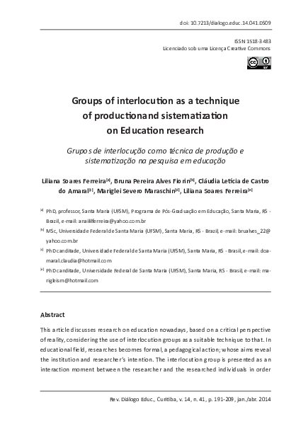 (PDF) Groups of interlocution as a technique of productionand ...