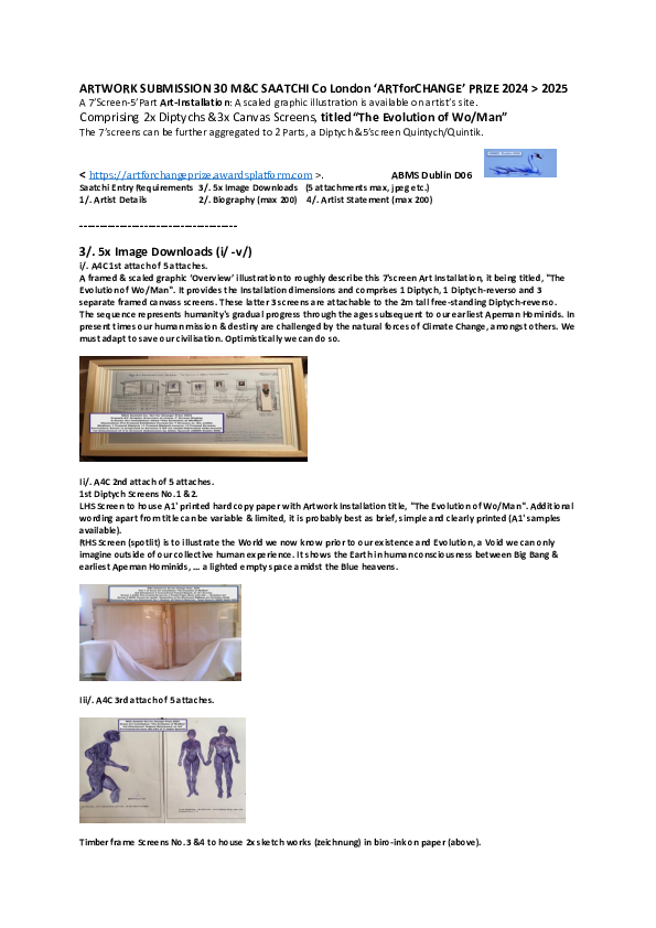 (PDF) ARTWORK SUBMISSION 30 M&C SAATCHI Co 'ART for CHANGE' Prize 2024 2025 ABMS Dublin D06. ART ...