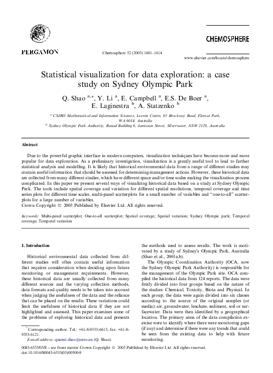 (PDF) Statistical visualization for data exploration: a case study on ...