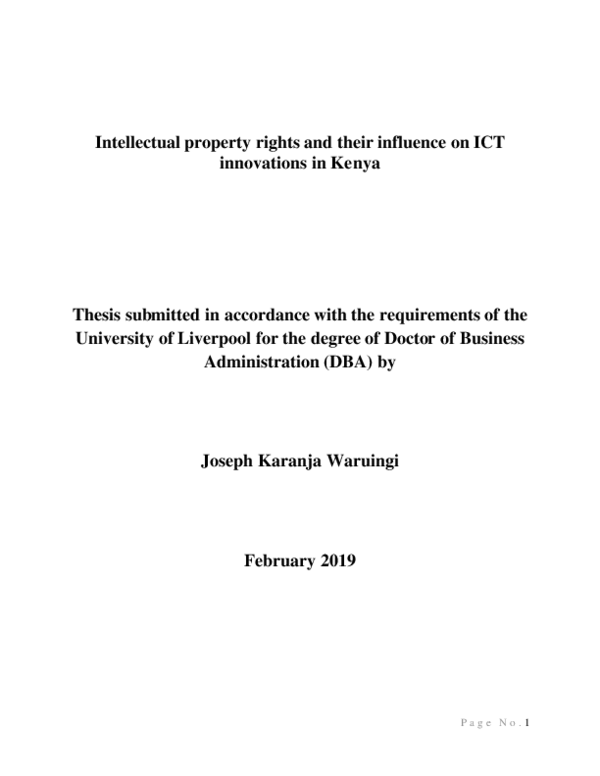 (PDF) Intellectual property rights and their influence on ICT ...