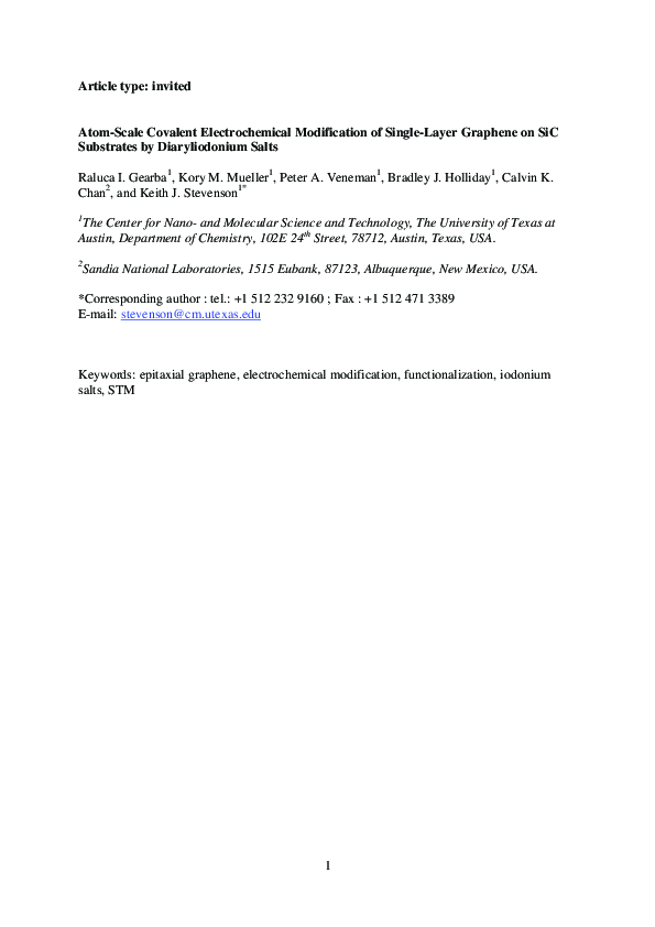 (PDF) Atom-scale covalent electrochemical modification of single-layer ...