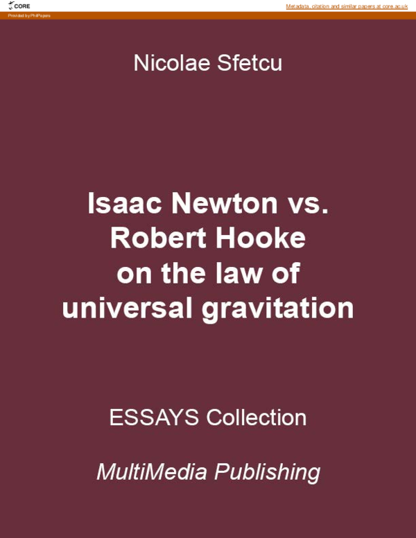(PDF) Isaac Newton vs. Robert Hooke on the law of universal gravitation