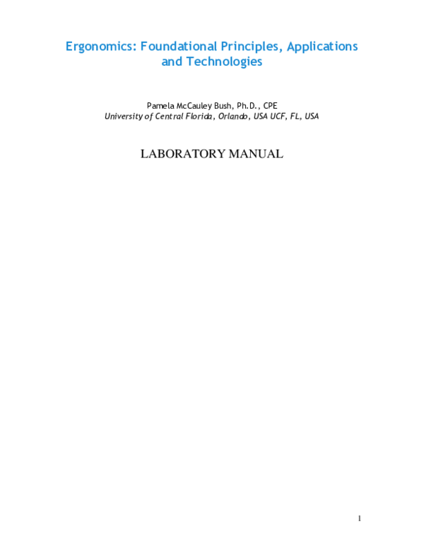 (PDF) Ergonomics: Foundational Principles, Applications, and Technologies