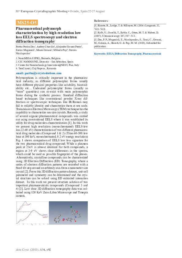 (PDF) Pharmaceutical polymorph characterization by high-resolution low-loss EELS spectroscopy ...
