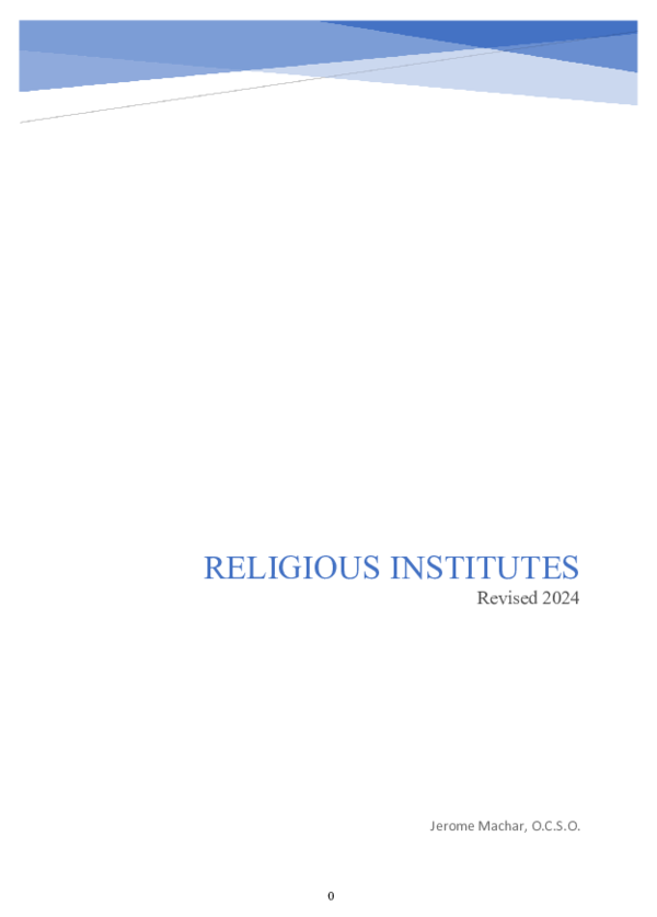 (PDF) RELIGIOUS INSTITUTES revised