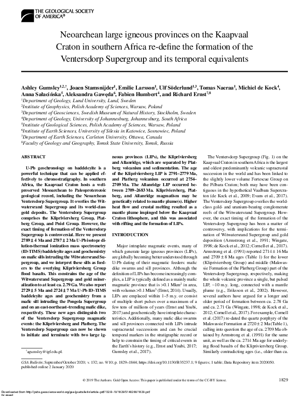 (PDF) Neoarchean large igneous provinces on the Kaapvaal Craton in ...