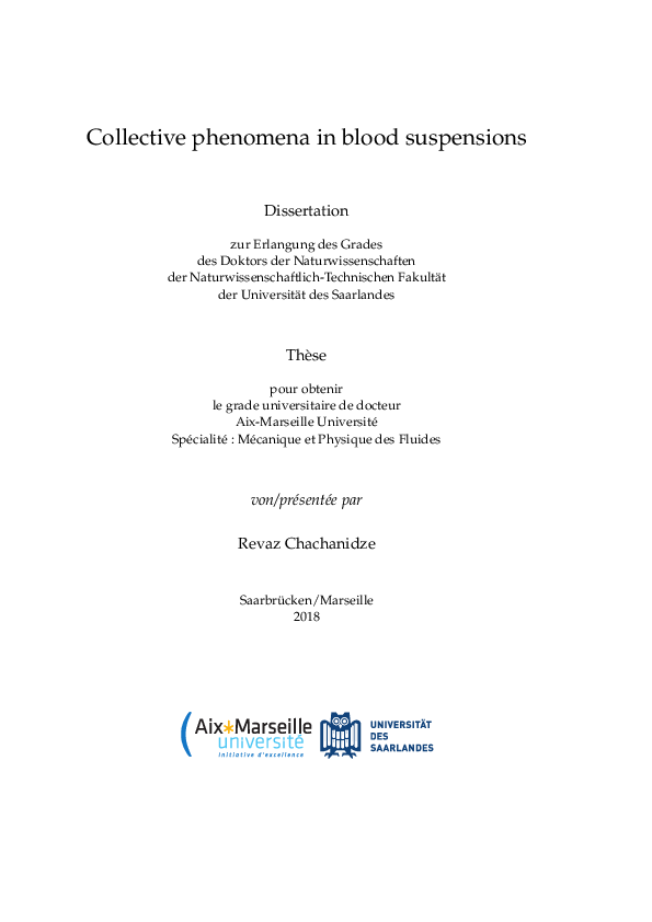 (PDF) Collective phenomena in blood suspensions