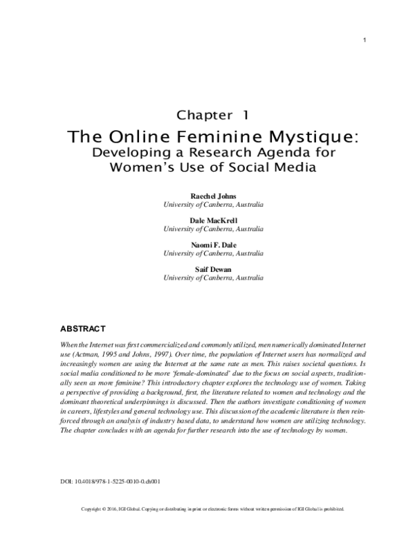(PDF) The Online Feminine Mystique