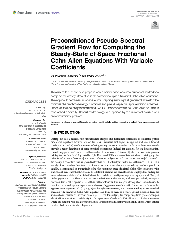 Pdf Preconditioned Pseudo Spectral Gradient Flow For Computing The 7988