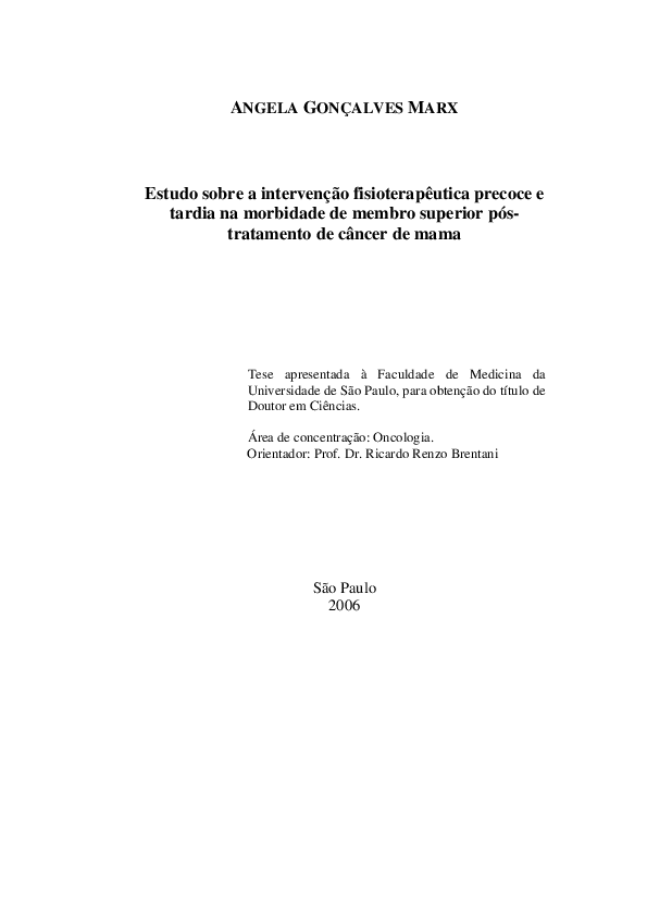 (PDF) Estudo sobre a intervenção fisioterapêutica precoce e tardia na ...