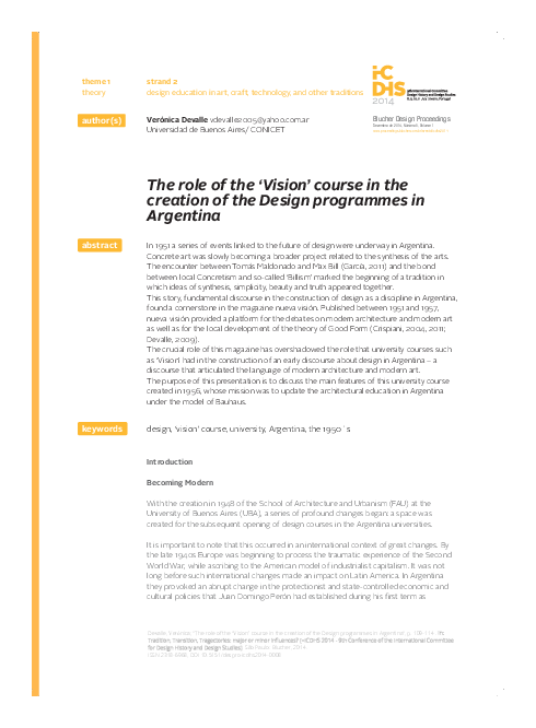 (PDF) The role of the ‘Vision’ course in the creation of the Design ...
