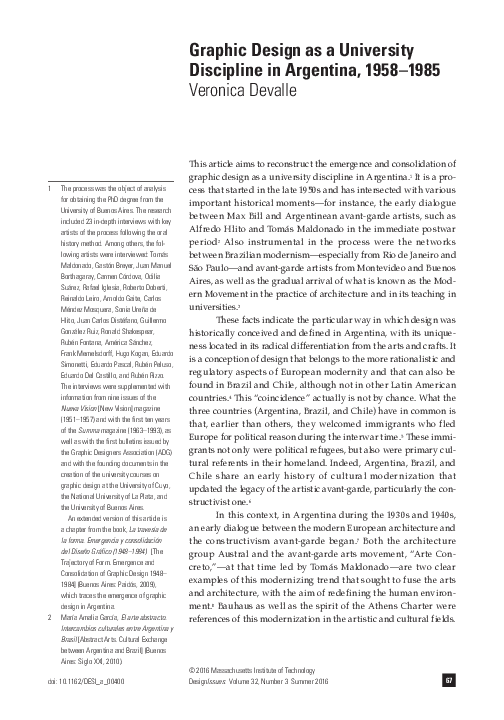 (PDF) Graphic Design as a University Discipline in Argentina, 1958–1985