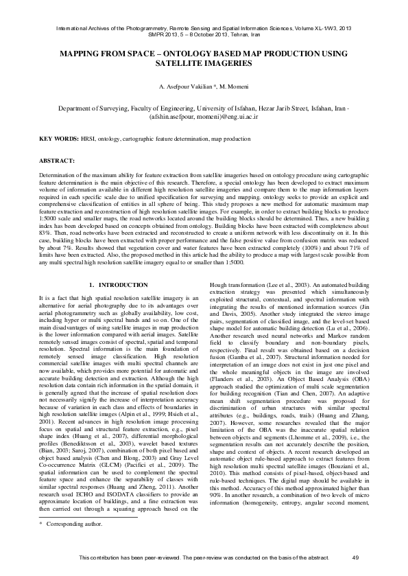 (PDF) Mapping from Space – Ontology Based Map Production Using Satellite Imageries