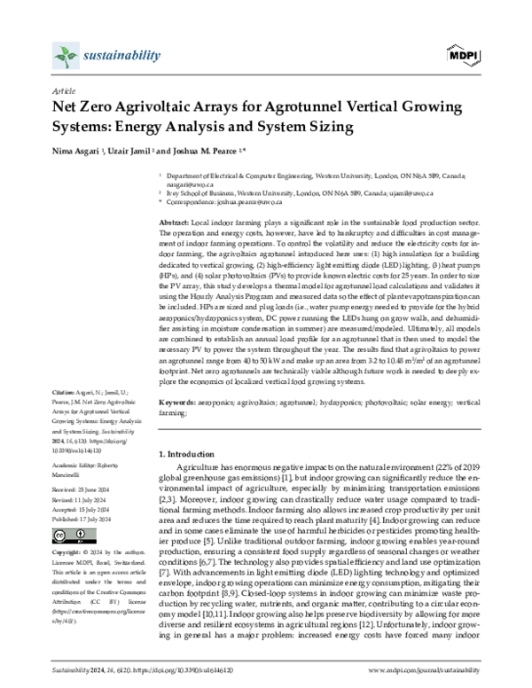 (PDF) Net Zero Agrivoltaic Arrays for Agrotunnel Vertical Growing ...