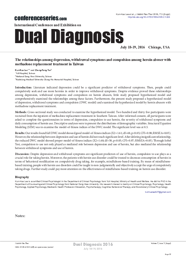 (PDF) The relationships among depression, withdrawal symptoms and ...