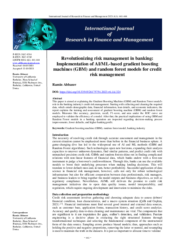 (PDF) Revolutionizing risk management in banking: Implementation of AI ...