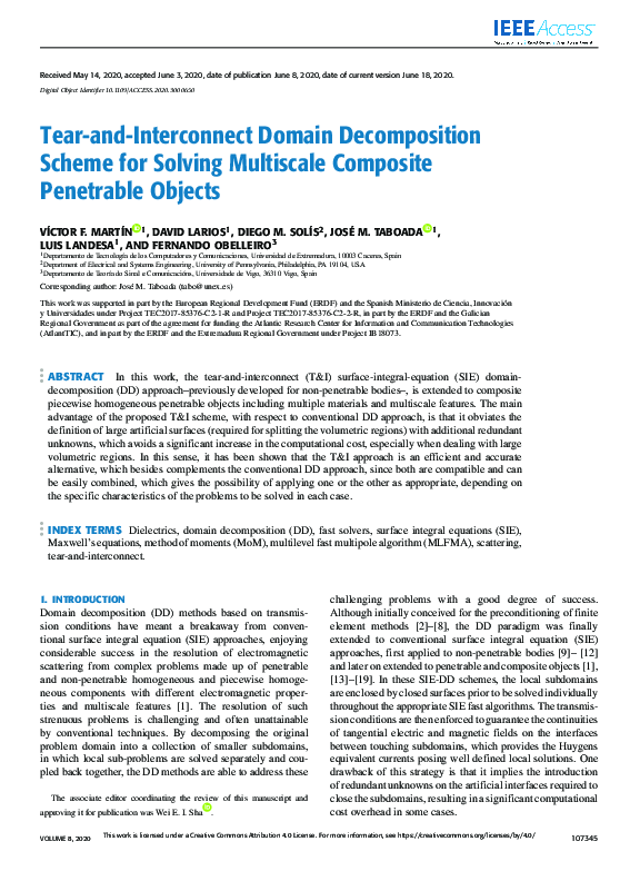 (PDF) Tear-and-Interconnect Domain Decomposition Scheme for Solving ...