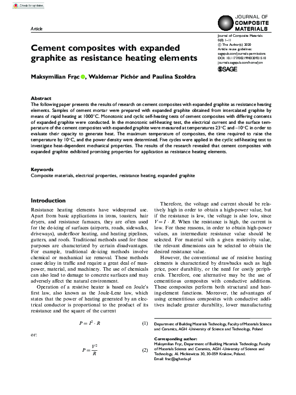 (PDF) Cement composites with expanded graphite as resistance heating ...