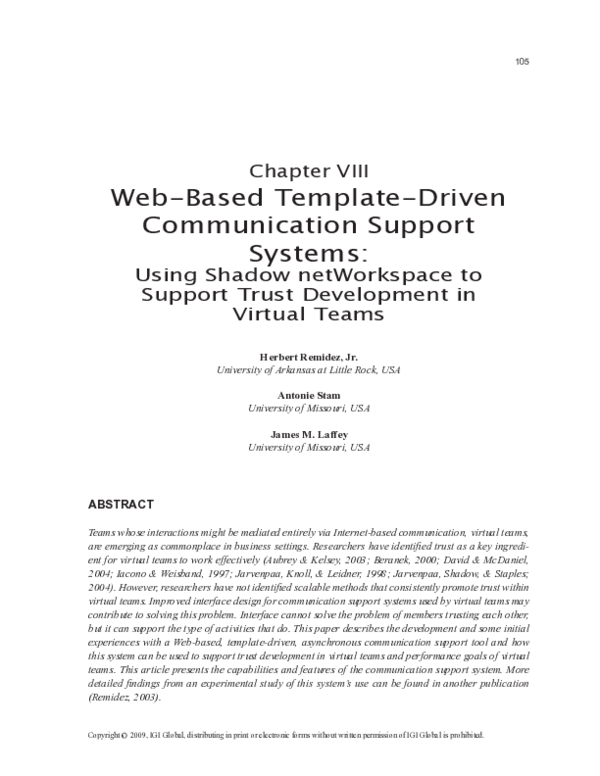 (PDF) Web-Based Template-Driven Communication Support Systems