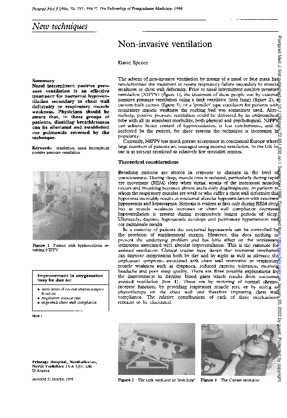 (PDF) Non-invasive ventilation