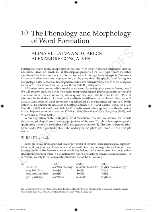 (PDF) The Phonology and Morphology of Word Formation
