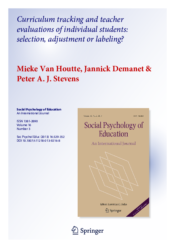 (PDF) Curriculum tracking and teacher evaluations of individual ...