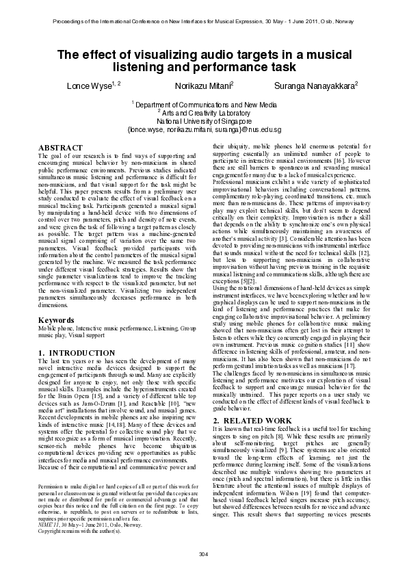 (PDF) The Effect of Visualizing Audio Targets in a Musical Listening ...