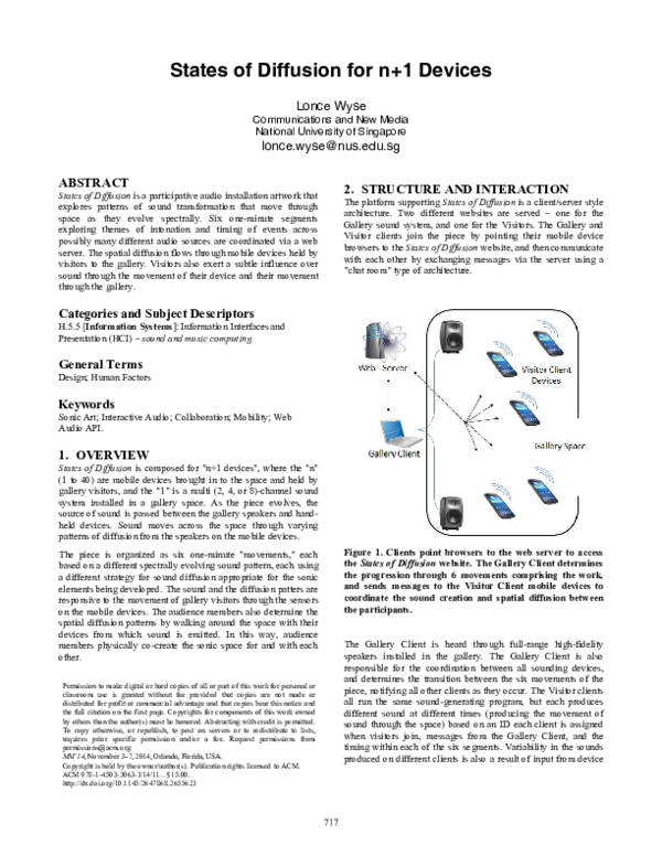 (PDF) States of Diffusion for n+1 devices