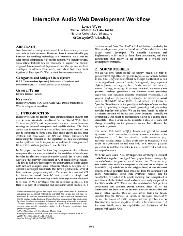 (PDF) Interactive Audio Web Development Workflow