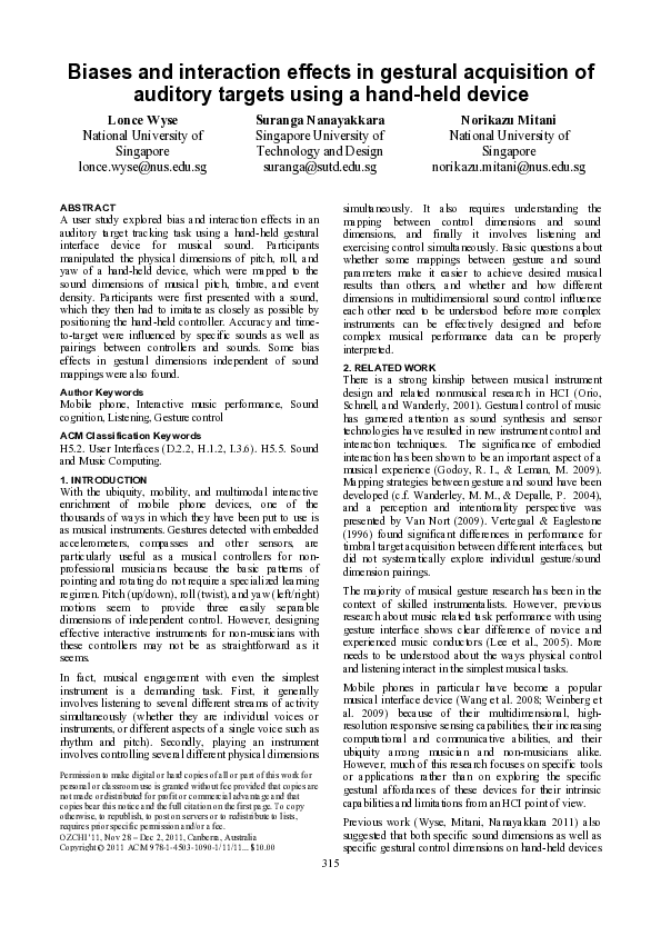 (PDF) Biases and interaction effects in gestural acquisition of auditory targets using a hand ...
