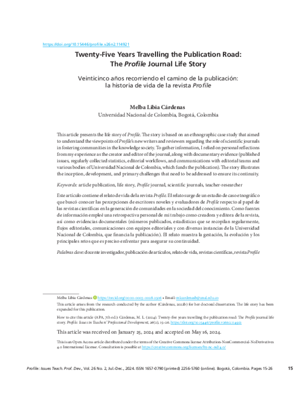 (PDF) Twenty-Five Years Travelling the Publication Road: The Profile ...