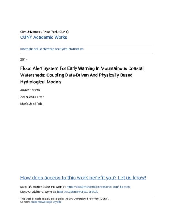 (PDF) Flood Alert System For Early Warning In Mountainous Coastal ...