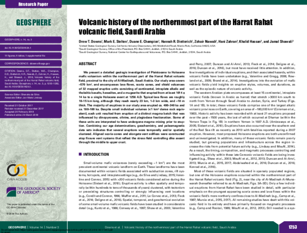 (PDF) Volcanic history of the northernmost part of the Harrat Rahat ...