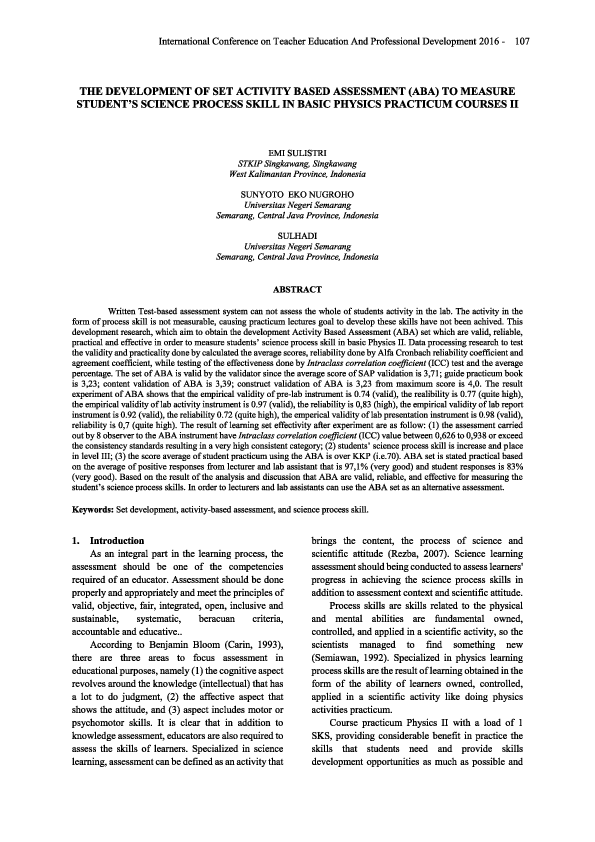 (PDF) Activity-Based Assessment for Physics Skills