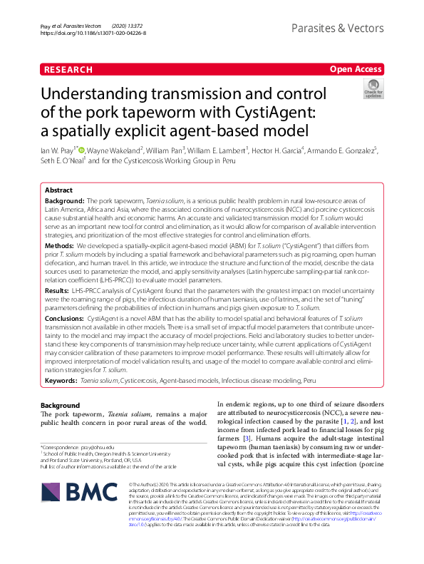 (PDF) Understanding transmission and control of the pork tapeworm with ...