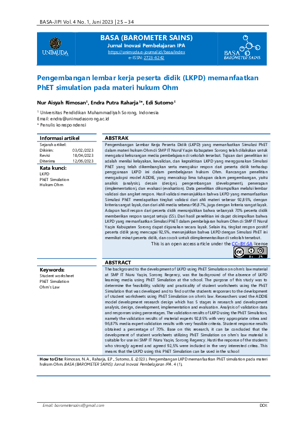 (PDF) Pengembangan lembar kerja peserta didik (LKPD) memanfaatkan PhET simulation pada materi ...