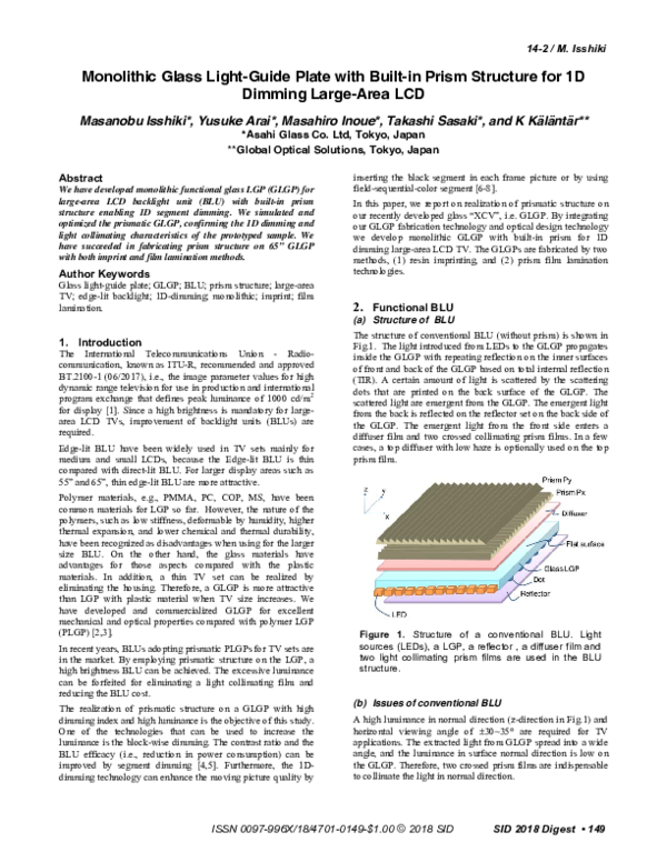 (PDF) 14-2: Monolithic Glass Light-Guide Plate with Built-in Prism ...