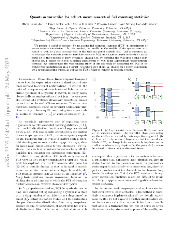 (PDF) Quantum turnstiles for robust measurement of full counting statistics