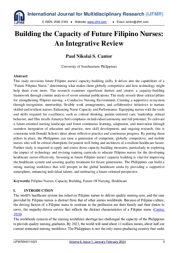 (PDF) Building the Capacity of Future Filipino Nurses: An Integrative ...