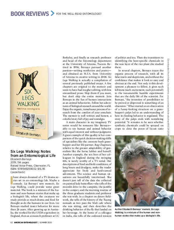 (PDF) Six Legs Walking: Notes from an Entomological Life