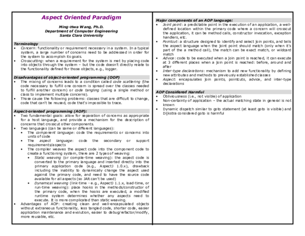 (PDF) Aspect-Oriented Paradigm | Vitor Lima - Academia.edu