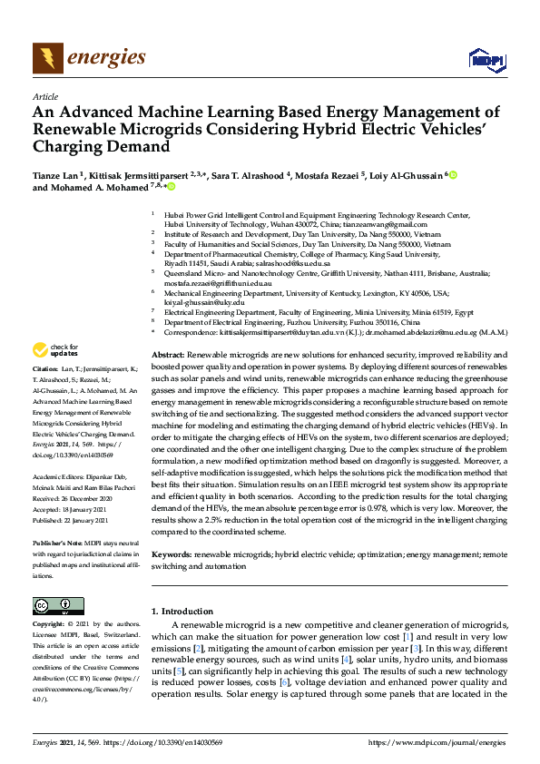 (PDF) An Advanced Machine Learning Based Energy Management of Renewable Microgrids Considering ...