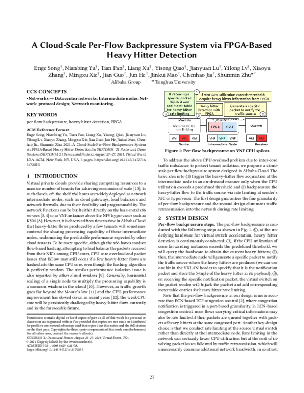 (PDF) A cloud-scale per-flow backpressure system via FPGA-based heavy hitter detection