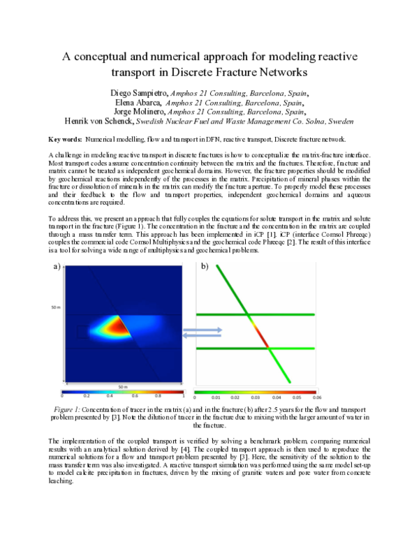 (PDF) A conceptual and numerical approach for modeling reactive transport in Discrete Fracture ...